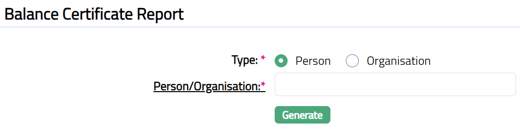 Balance Certificate | Documentation